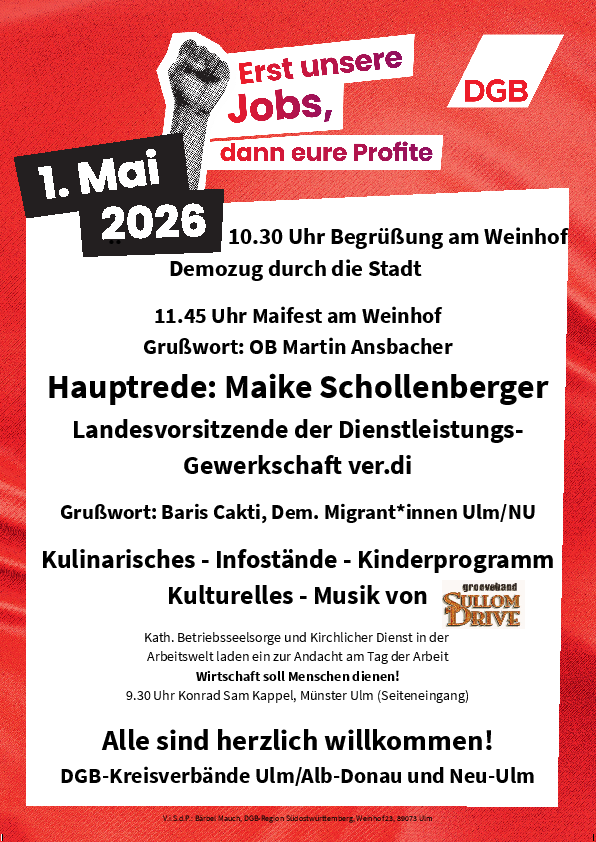 1. Mai in Ulm | DGB Baden Württemberg