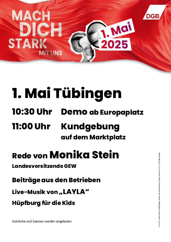 1. Mai in Tübingen | DGB Baden Württemberg