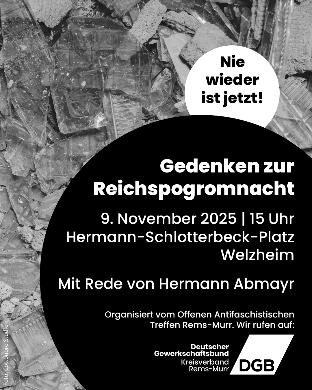 Gedenkveranstaltung zur Reichspogromnacht | DGB Baden Württemberg