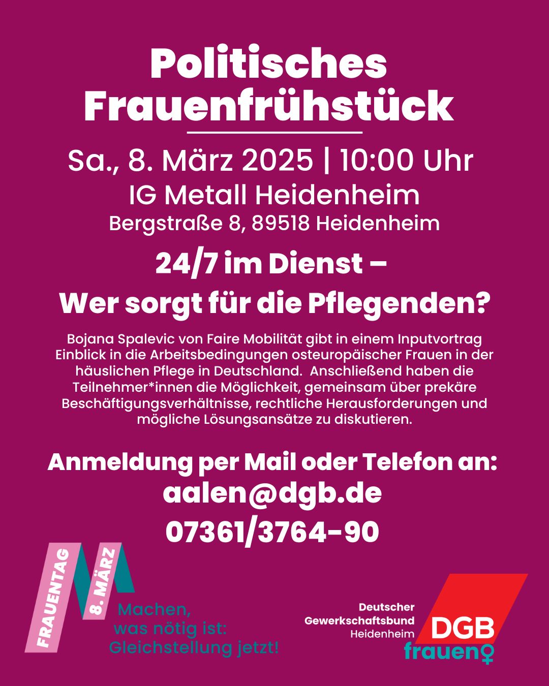 Internationeler Frauentag in Heidenheim | DGB Baden Württemberg