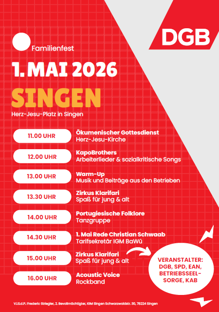 Singen: 1. Mai 2026 | DGB Baden Württemberg